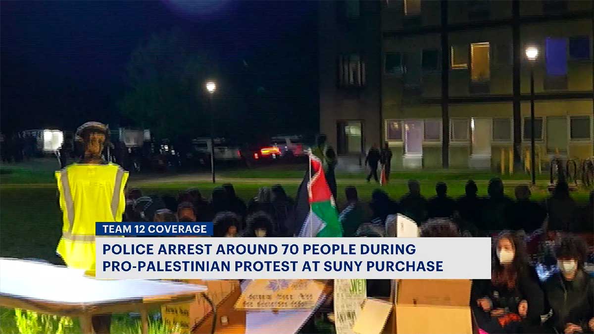 Arrestan a decenas en protesta en SUNY Purchase College